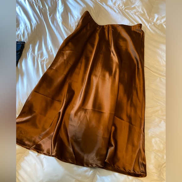 Skirts | Copper Colored Silk Skirt New With Tag | Poshmark